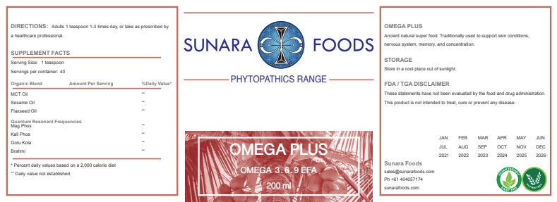 Omega Plus 200ml – Sunarafoods